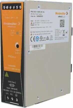 Блоки питания WEIDMULLER PRO ECO 120W 24V 5A импульсный 120Вт 24ВDC 5А 85-264ВAC 80-370ВDC 1 шт