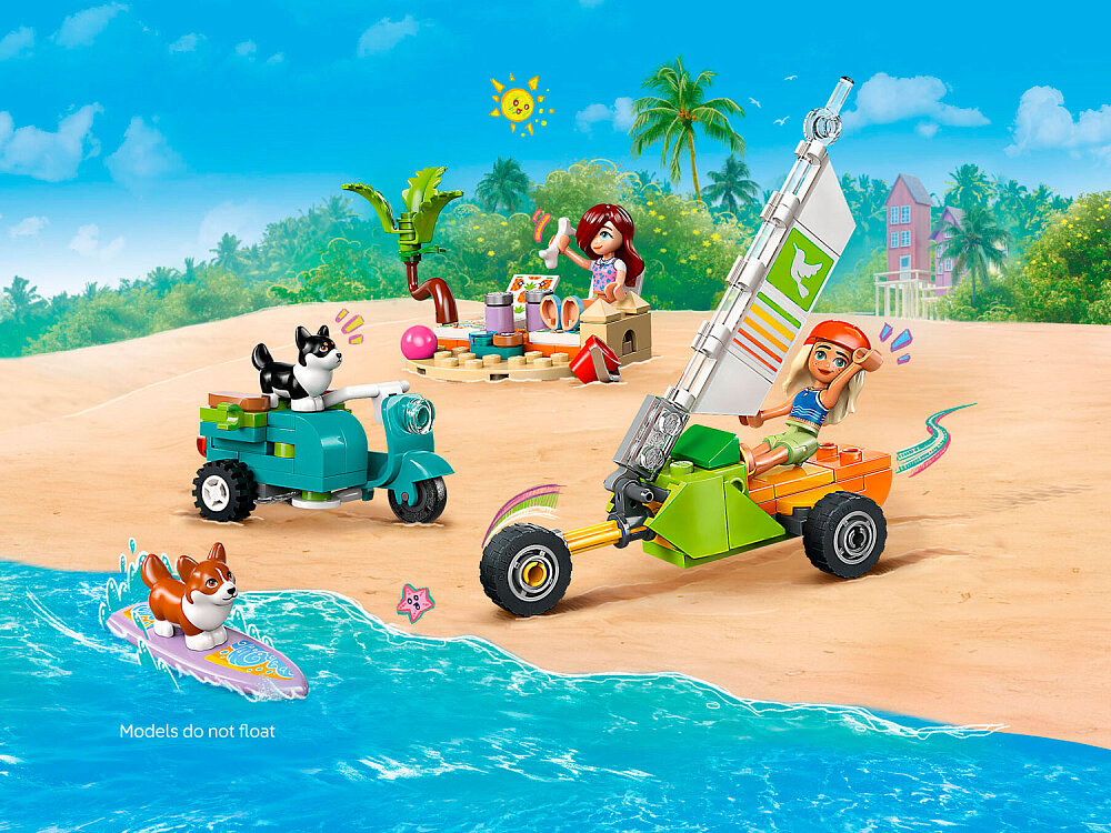 Конструктор LEGO Friends 42641 Конструктор Собаки-сёрфингисты и приключения на скутере