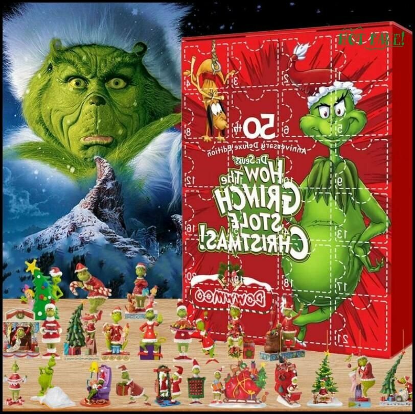 Адвент календарь "Гринч - похититель рождества" - The grinch ，Пластиковый материал, модель подвесного элемента 2D