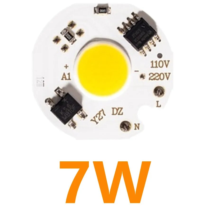 Светодиодный чип COB 7W Белый, 110V/220V