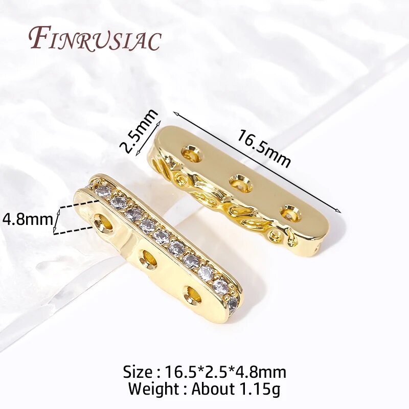 Разделители для бусин FINRUSIAC, 6 шт, 18K Gold Plated