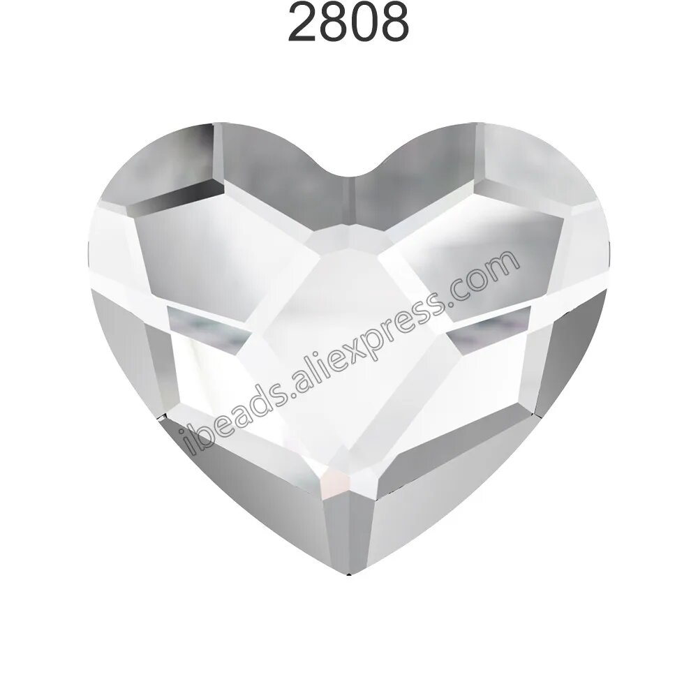 Хрустальные сердечки Swarovski 2808, Crystal 001 F, 3.6mm