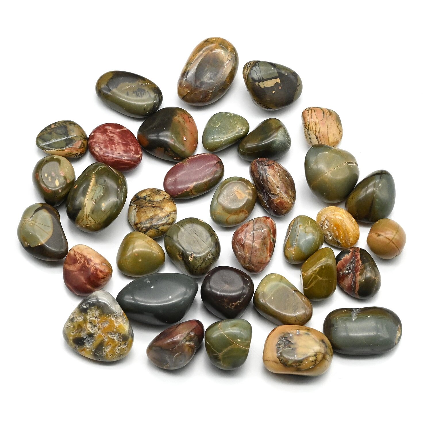 Яшма "Пикассо" галтовка фракция 10-20мм, упаковка 100г .