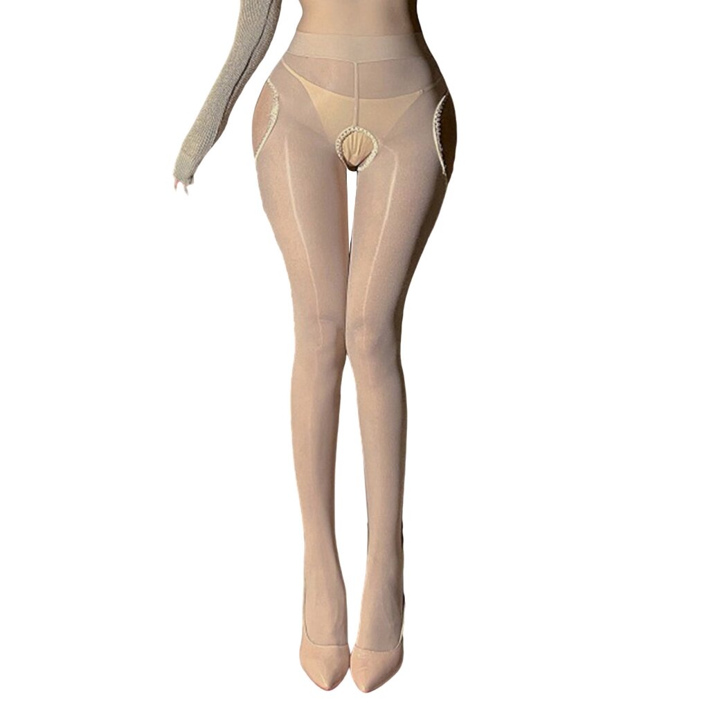 Колготки с открытым шагом и поясом для чулок