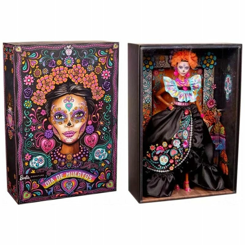 Кукла Barbie Mattel Dia De Muertos 2024 - Коллекционная кукла Барби в длинном черном платье - Барби HRM72