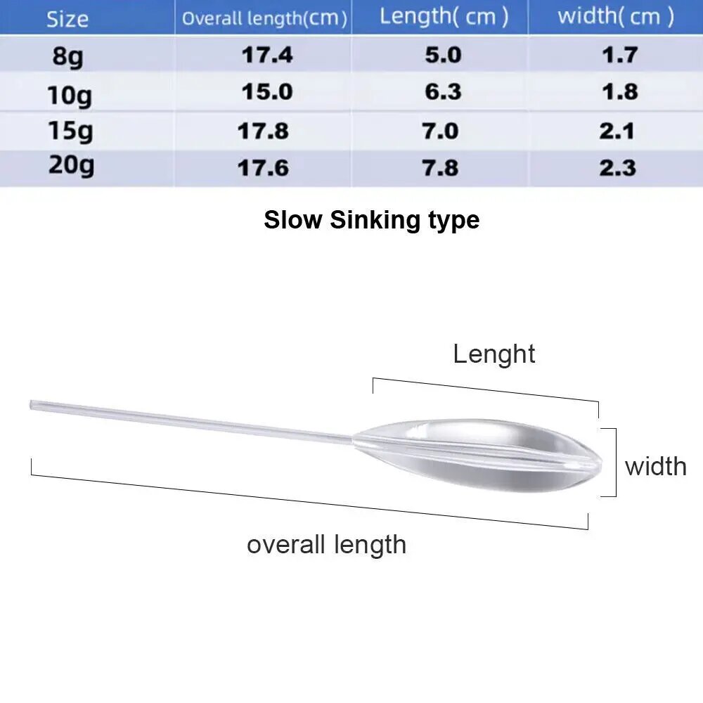 Акриловые поплавки Bombarda 8г/10г/12г/15г/20г 10g, Slow Sinking type