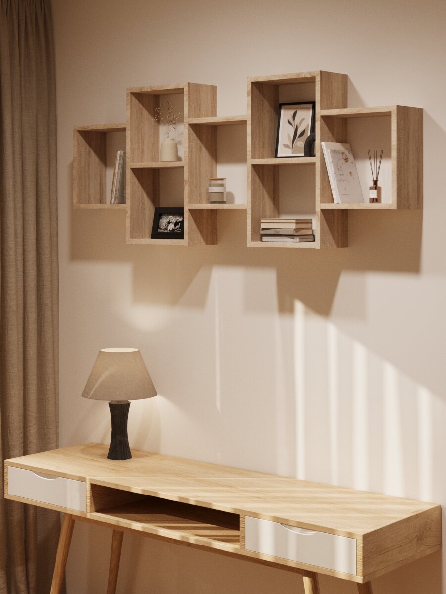 Полка настенная 5 Дуб сонома