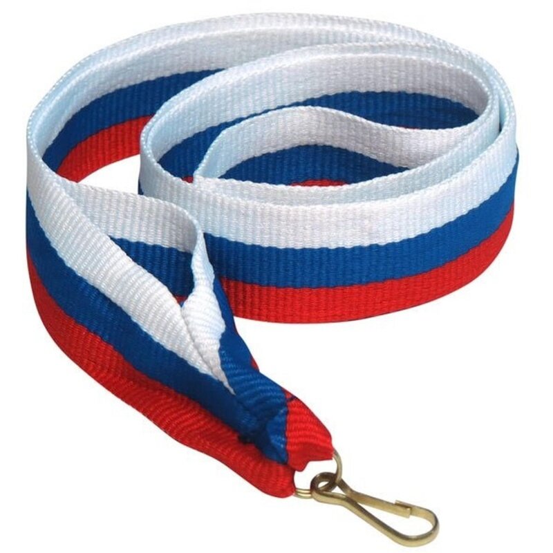 Лента для медалей КНР модель V2-W/BL/R РФ, 22 мм, цвет триколор (364350)