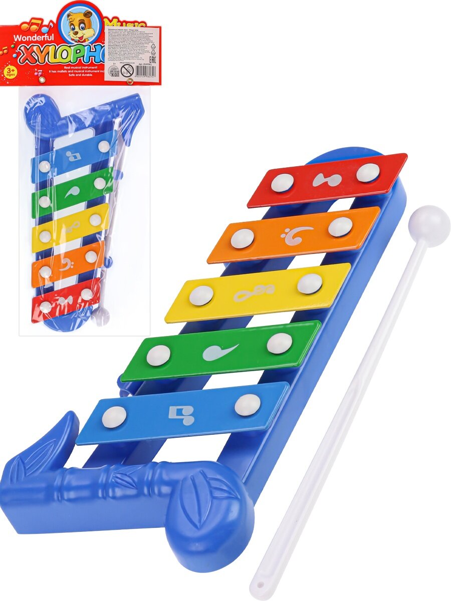 Ксилофон Рыжий кот "Нота", 21 см, 5 тонов (2049901)