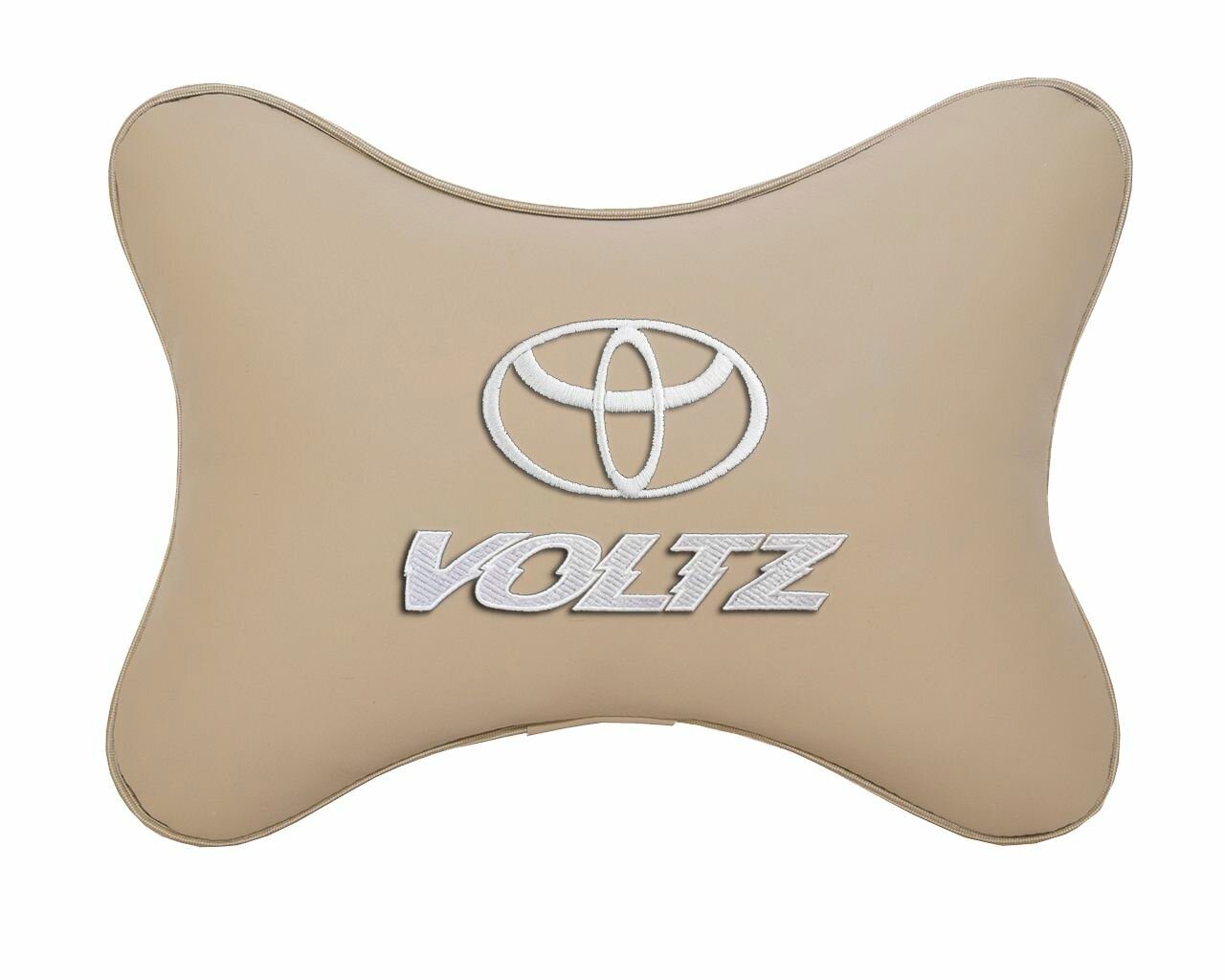 Подушка на подголовник автомобильная бежевая экокожа TOYOTA Voltz