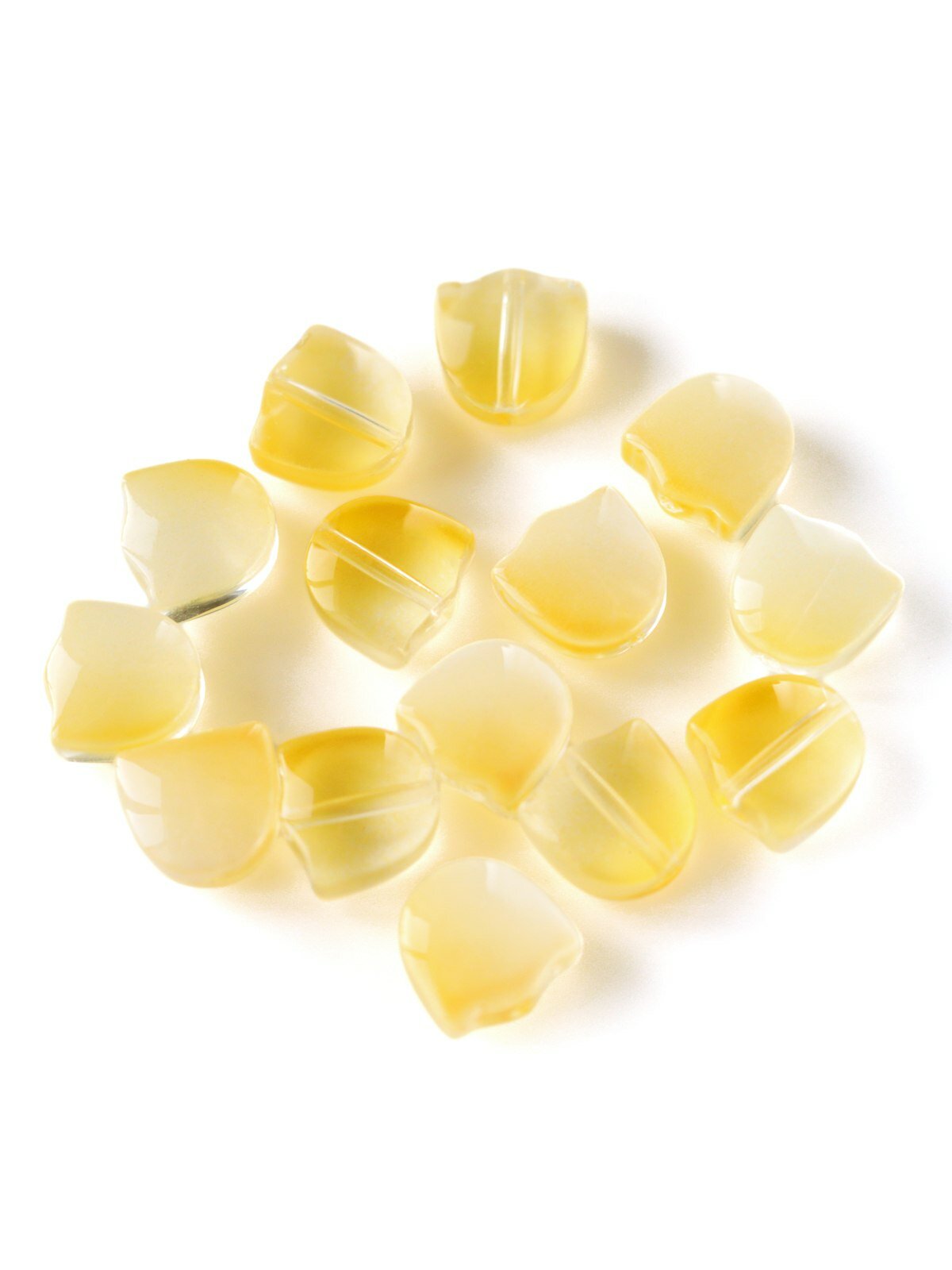 Бусины стеклянные тюльпан 20 шт, 9 мм, желтый