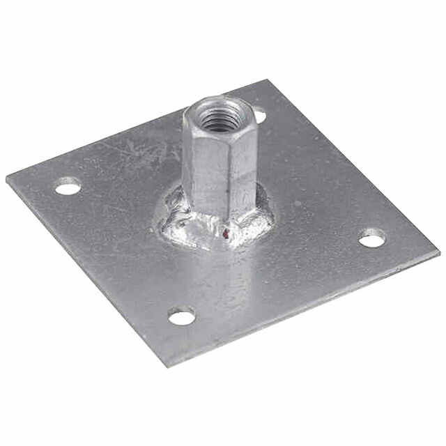 Пластина 60x60 мм с муфтой М10 для монтажа крепления и сборки механических узлов систем