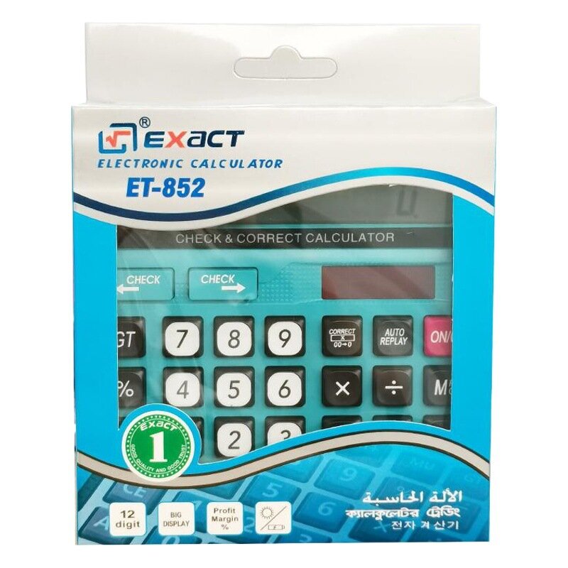 Калькулятор, солнечная панель, 12-разрядный дисплей, розовый