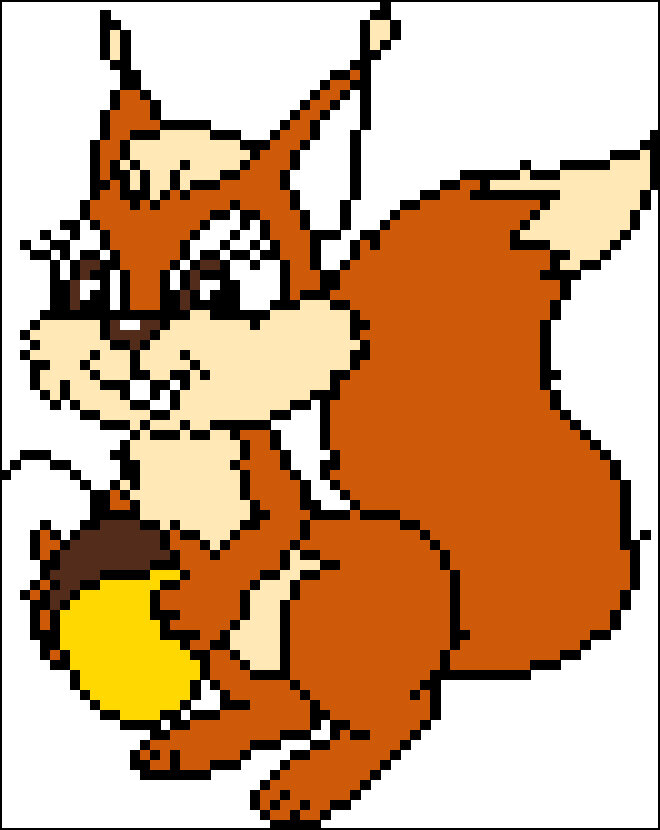 Набор для вышивки для начинающих № 069 "Белочка", рисунок на канве AIDA, 18x20 см, мулине