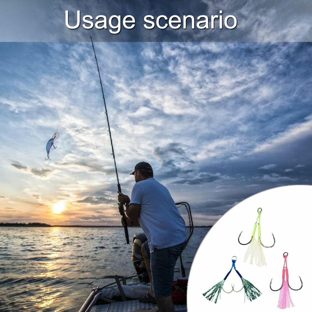 20 шт, двойной крючок Luya hook для подачи крови с железной пластиной-синий-№ 15