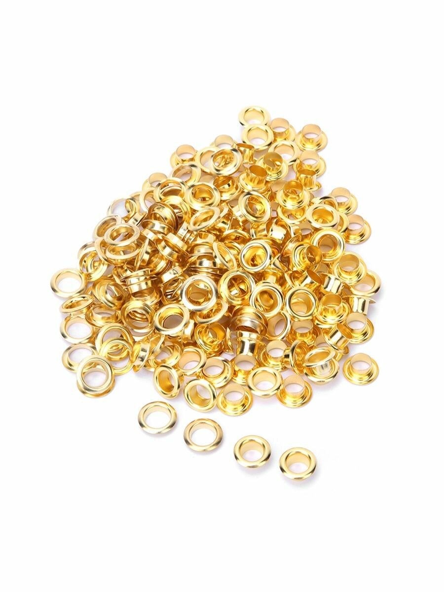 Латунные двусторонние люверсы 6 мм, золотые люверсы 100 шт. для одежды, сумок, ремней, обуви, простая установка заклепок