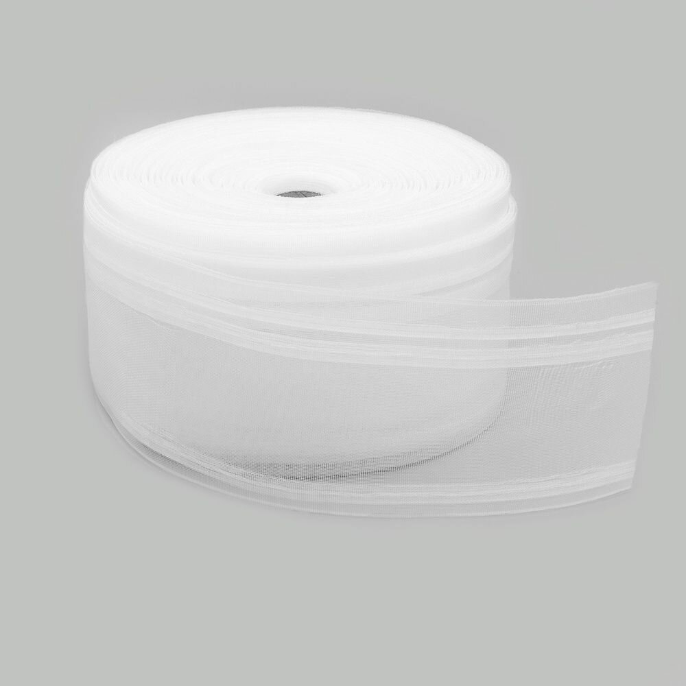 Лента шторная Caron для крючков и трубы 1/2 "Волна" 100 мм 50 м, прозрачный, 50 шт (1088-О)