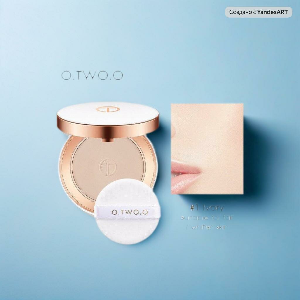Компактная пудра O.TWO.O "Слоновая кость", для всех типов кожи, матовая, 30 гр