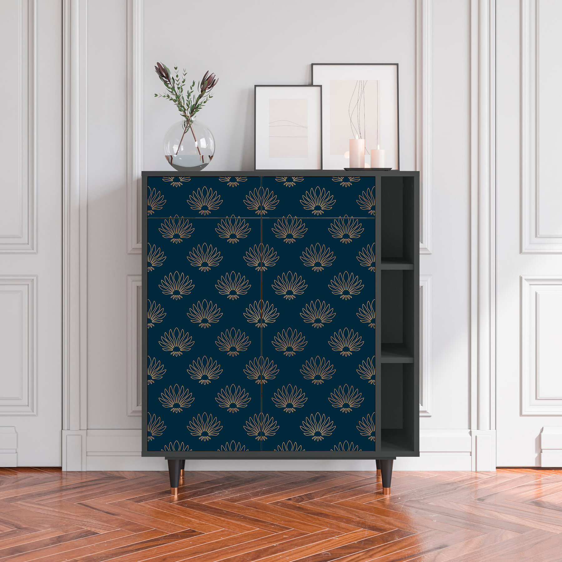 Комод - STORYZ - BS6 Blue Lotus, Размер - 94 x 110 x 41 см, Цвет корпуса - , Антрацит