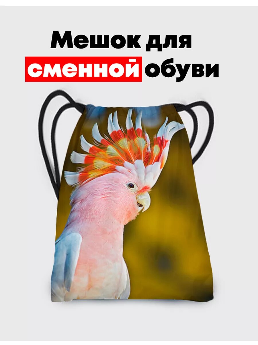 Мешок - сумка для обуви Попугай