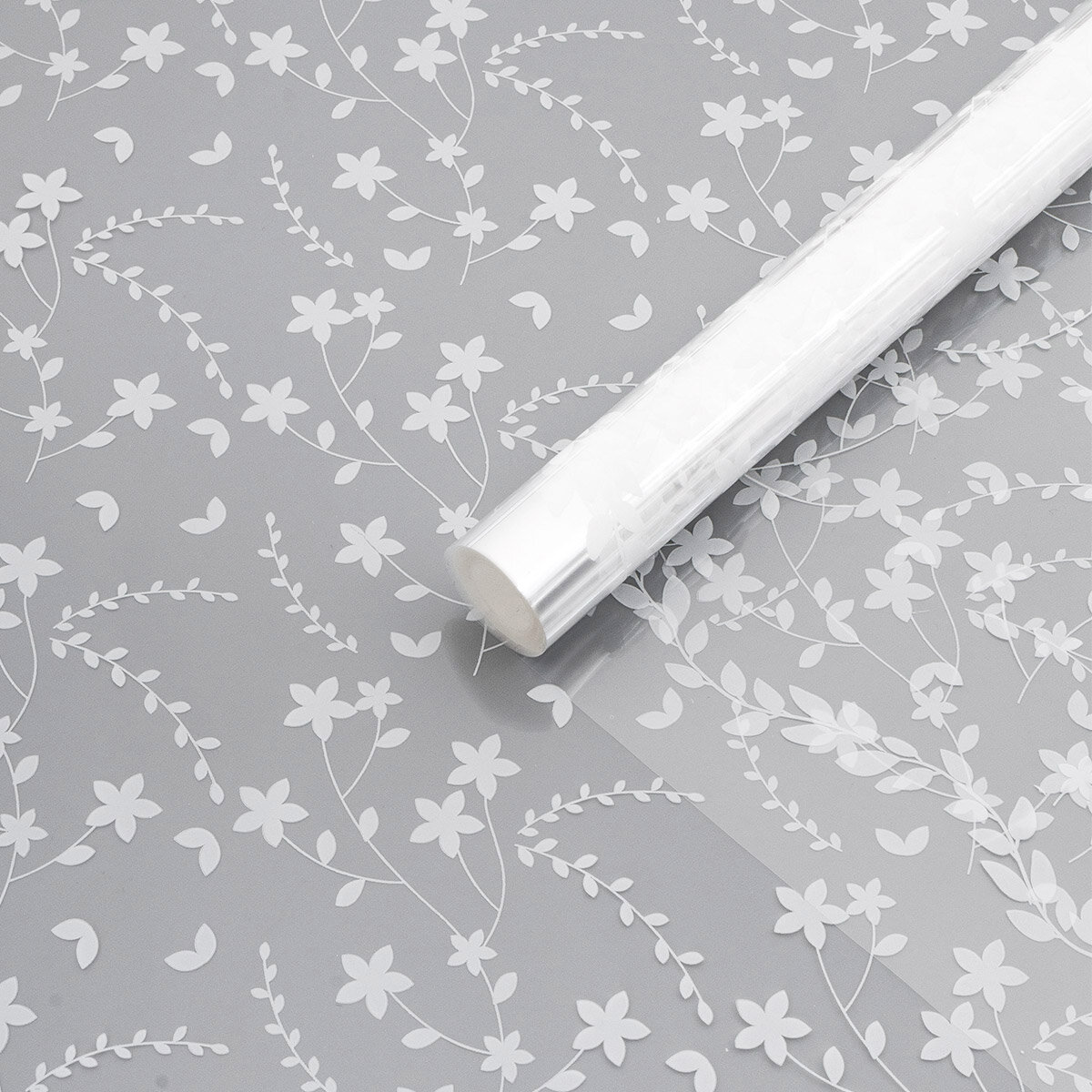 Пленка упаковочная для цветов и подарков 'Летнее поле', белый рисунок, 70 см*7,7 м, Айрис