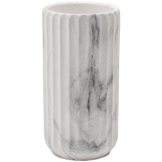 Ваза декоративная Вещицы Рельеф, 80х80х150 мм, мраморный Cha19-S