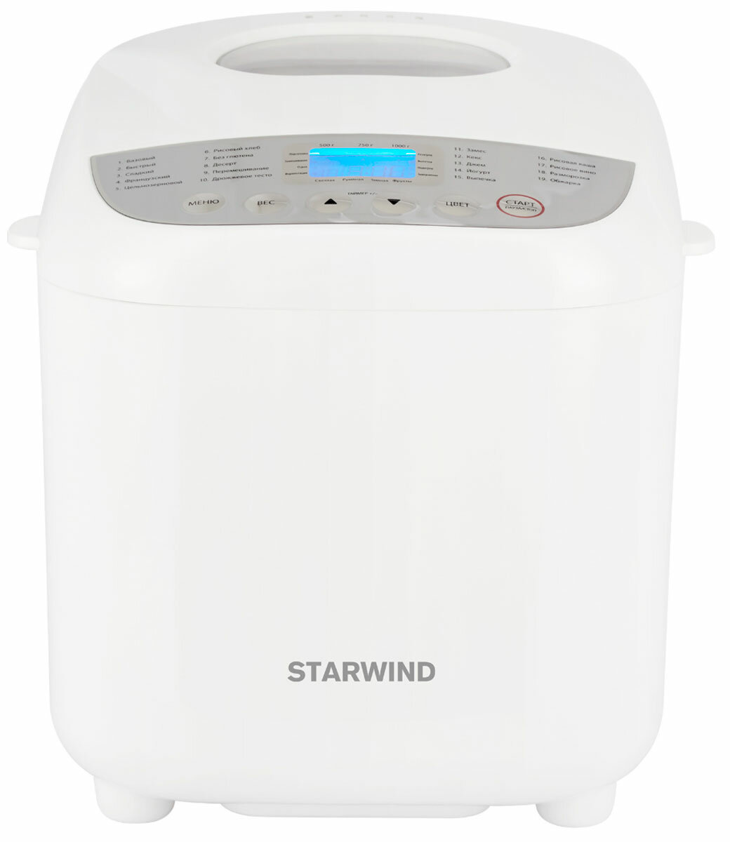 Хлебопечка Starwind SBM2085, 600Вт, белый/серебристый