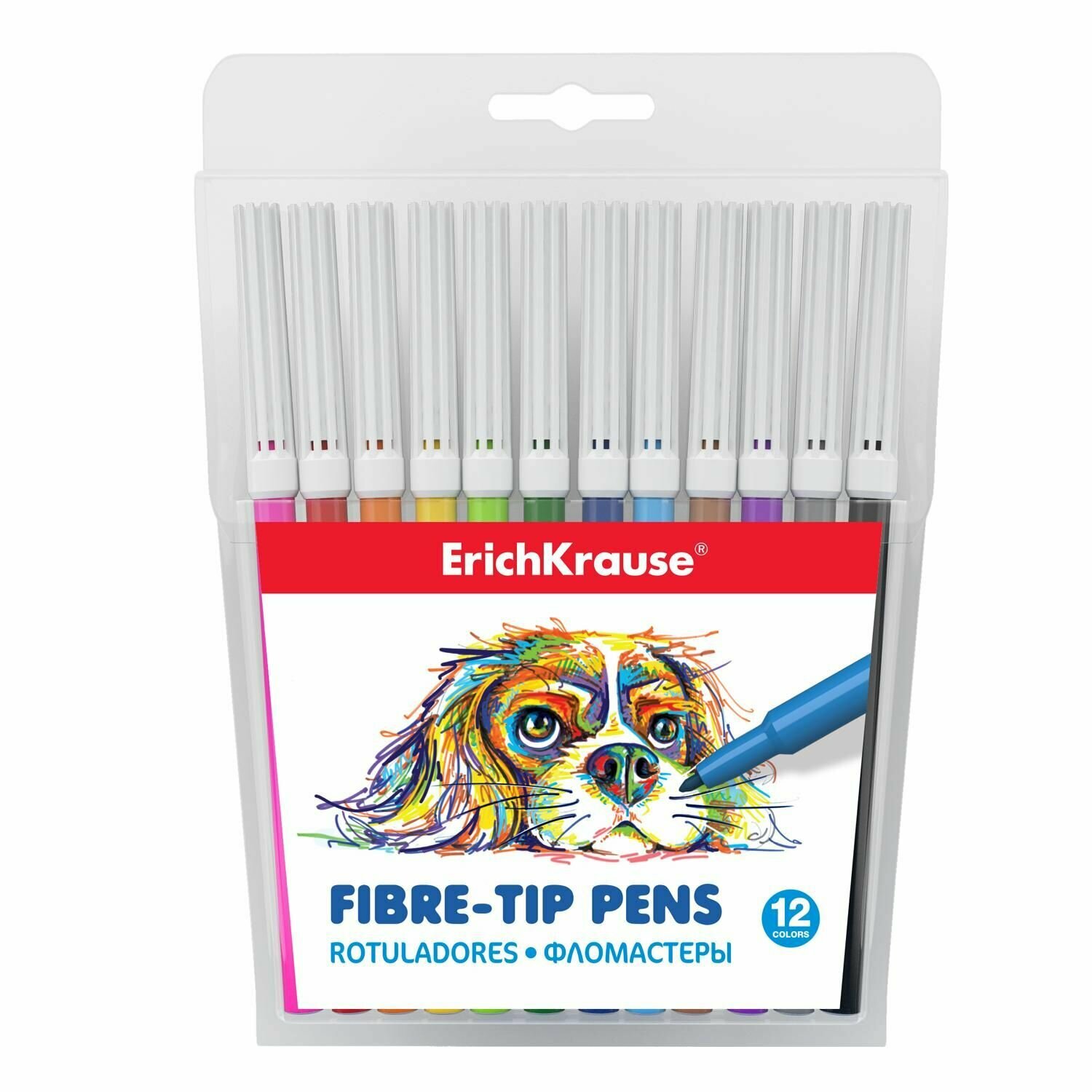Фломастеры Erich Krause "Easy Washable", 12 цветов, вентилируемый колпачок (47880)