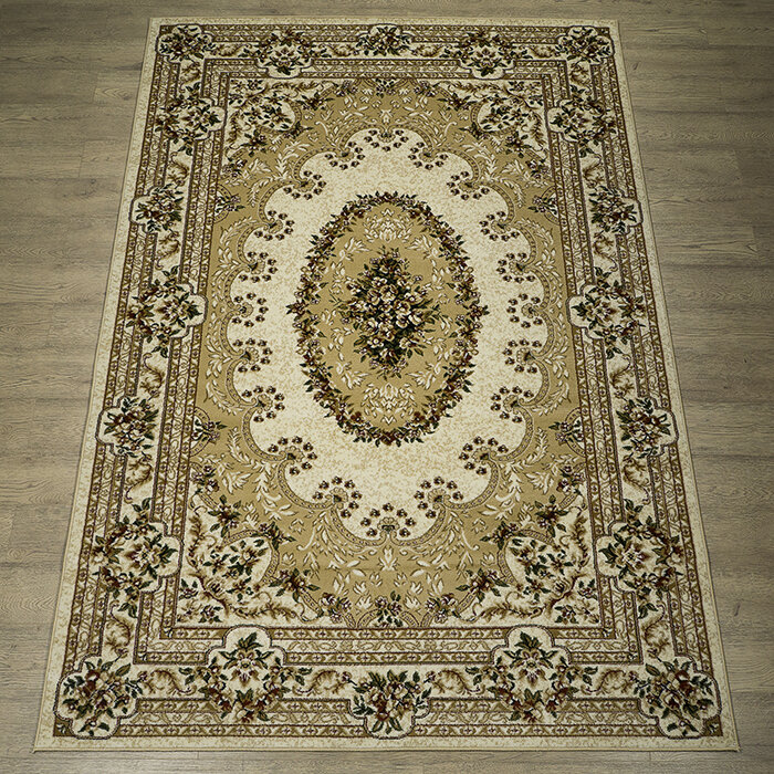 Ковер, Прямой, Бежевый, Золотисто-жёлтый, Зелёный, Коричневый, Классический, Викторианский, на пол, в гостиную, спальню, в ассортименте (150 см. на 230 см.)