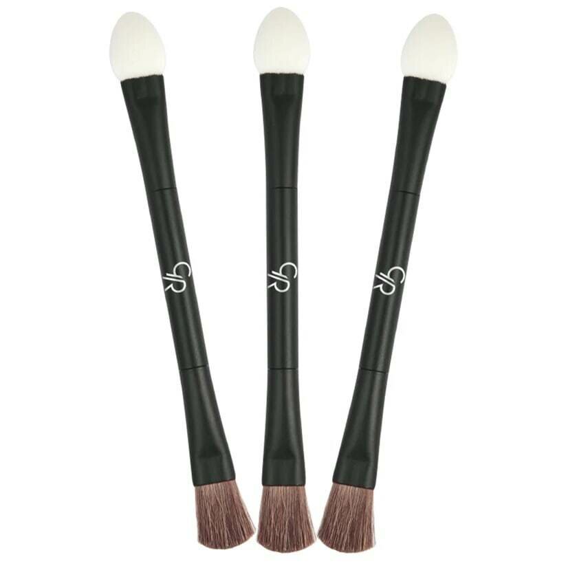 Набор двусторонних кистей для теней Golden Rose DOUBLE ENDED EYESHADOW BRUSH, 3 шт (Угловая кисть)