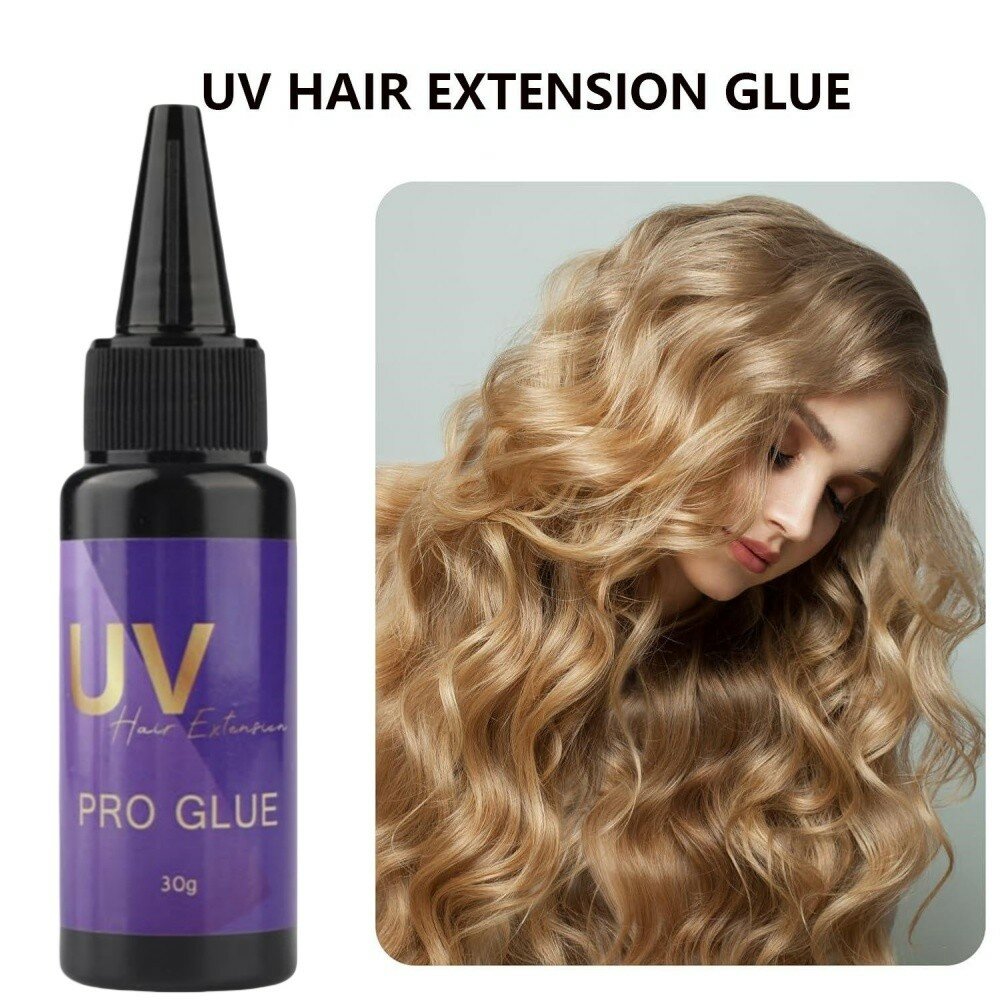 30г UV-клей Для Наращивания Волос: Быстросохнущий, Невидимый Надежная И Долговечная Фиксация Для Естественного Вида Идеально Для Домашнего Использования