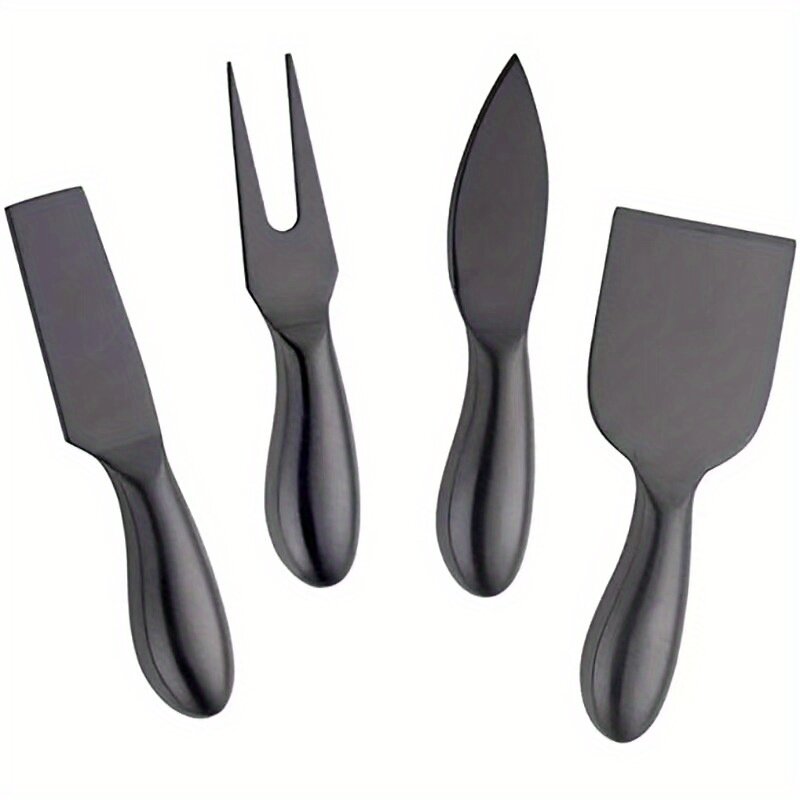 Набор ножей "Черный", для сыра, нержавеющая сталь, 4 шт, подарочная упаковка