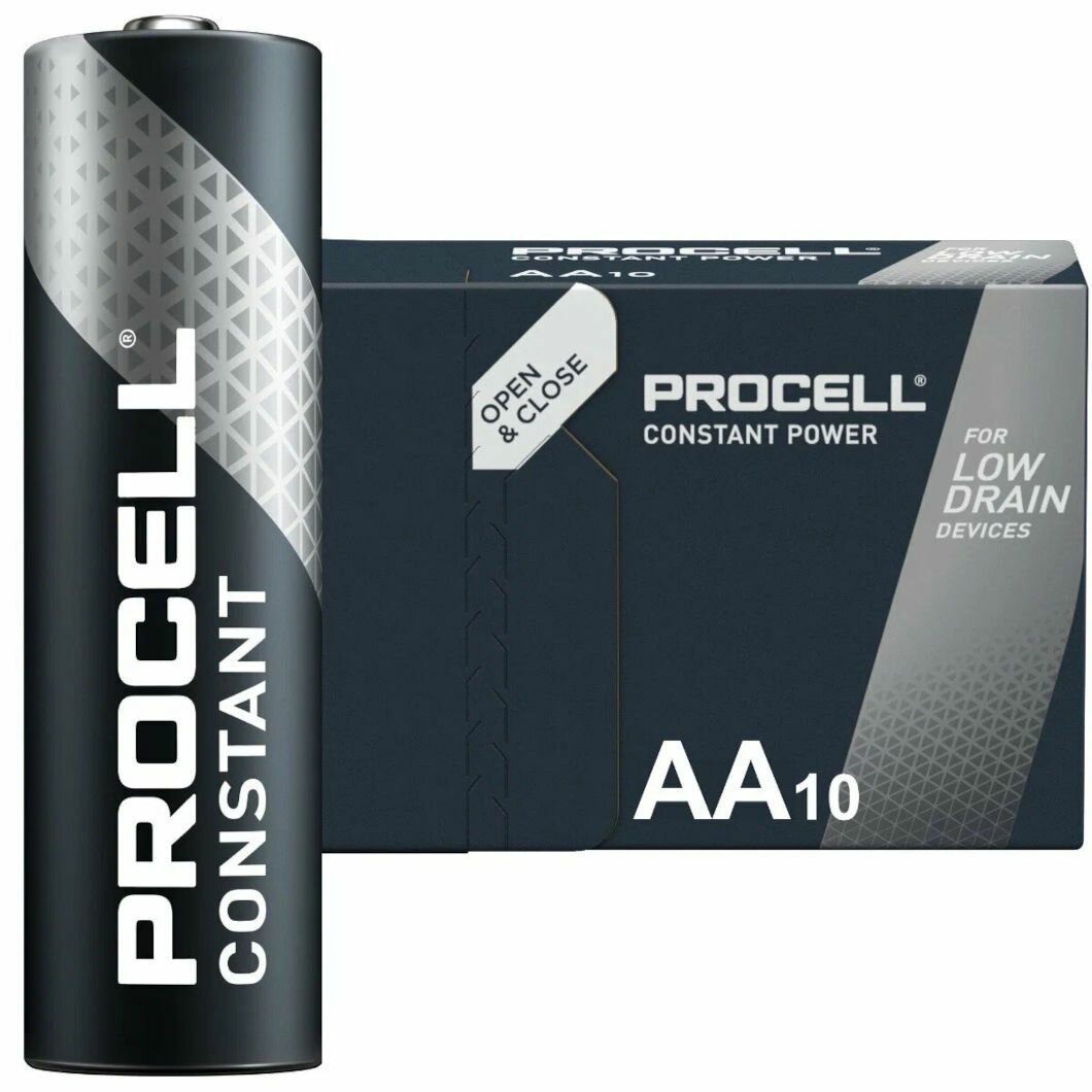 Батарейка (10шт) пальчиковая DURACELL LR6 (AA) PROCELL constant power 1.5В щелочная(алкалиновая)(BOX10)