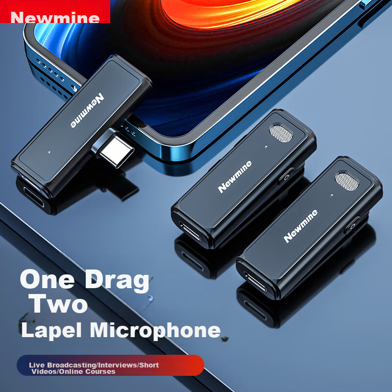 Newman MC82plus Wireless Lavalier Microphone for Mobile Live Streaming, Professional Recording, Outdoor Short Video, Karaoke, Sound Pickup Equipment, Noise Reduction, Portable Wireless Microphone, One-To Type-C