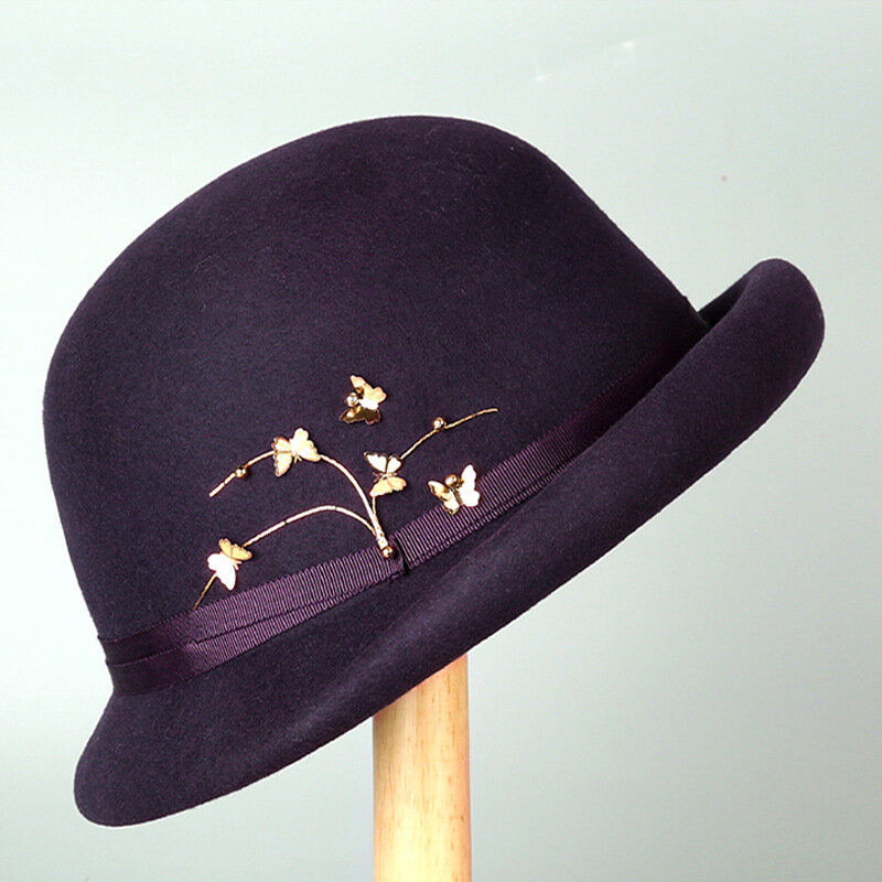 Шляпа, двусторонняя, с блестками, фиолетовая