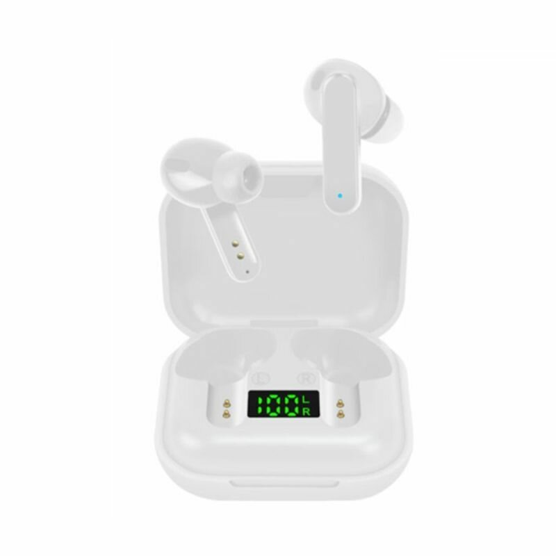 Беспроводные bluetooth наушники D-1366 с микрофоном белые спортивные для андроид и iphone, блютуз для спорта pro tws