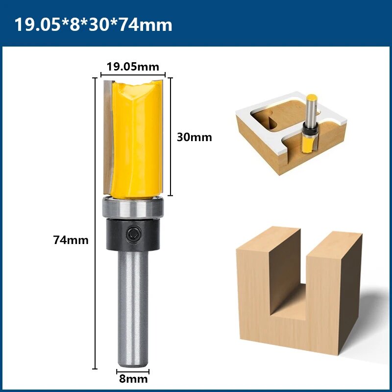 Фреза для дерева 8 мм, 19.5x30x74 мм, Cutting Edge Length: 19.5xD8x30x74L