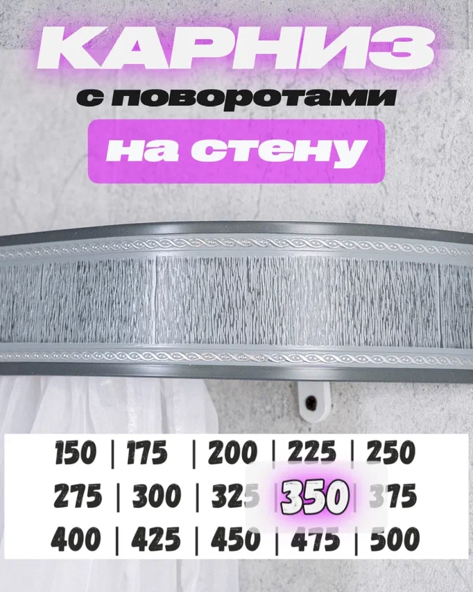Карниз для штор на кухню 3,5 метра красивый составной твоя зона комфорта