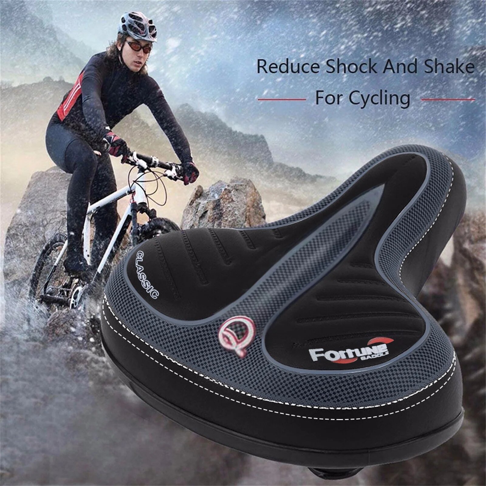 Велосипедное большое широкое седло Bicycle Extra Gel Sporty Cruiser Soft Pad Comfortable Велосипедные аксессуары седла с