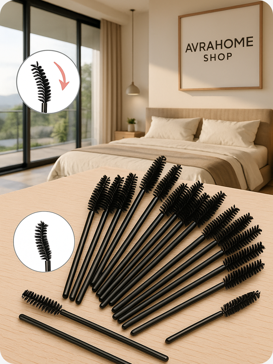 Многоразовая кисточка - расческа для бровей для естественного разделения бровей, ресниц 50 шт/ щетка /гель/ воск