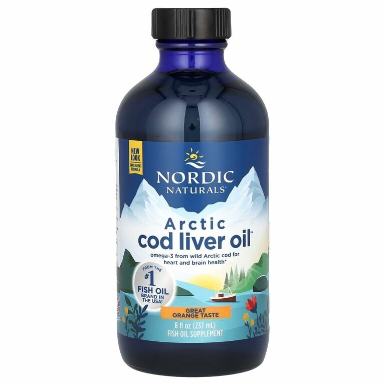Nordic Naturals, Cod Liver Oil, Жир печени арктической трески, со вкусом апельсина, 237 мл