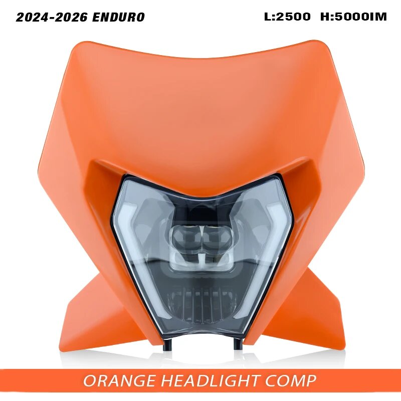 Powerzone 2024 Новая светодиодная фара для мотоцикла KTM EXC XC SX MX 125 250 300 450 2024 2025 2026 Фара Supermoto Оранжевый, Orange-24-26