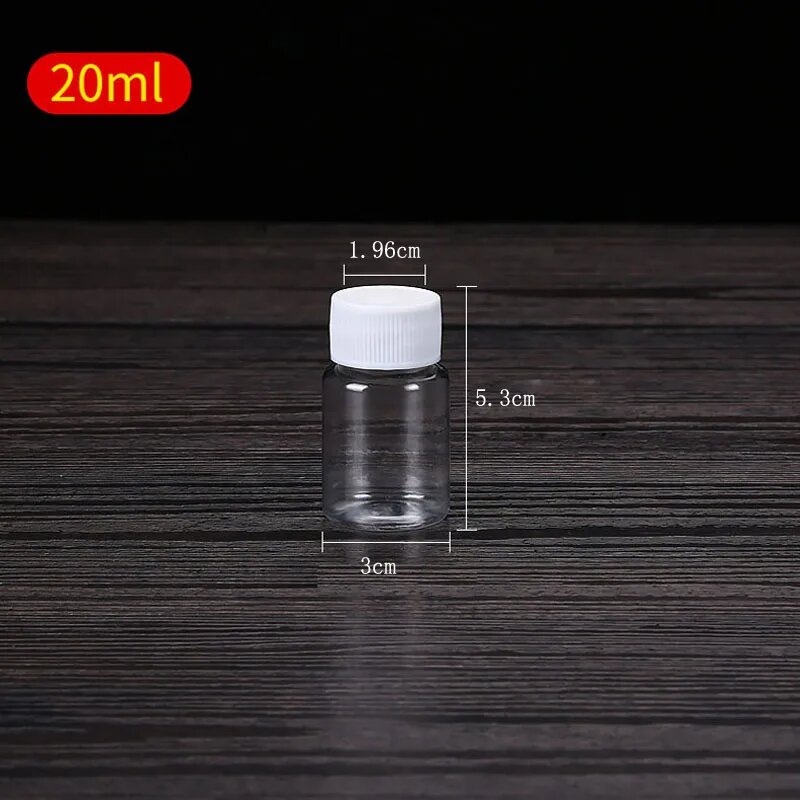 Пластиковые прозрачные бутылки ПЭТ 15-100 мл 20ml 10pcs