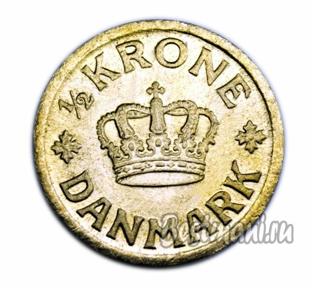 1/2 датская крона купить 1939 год в бронзе сувенирная копия монеты, нумизматика, деньги для коллекции