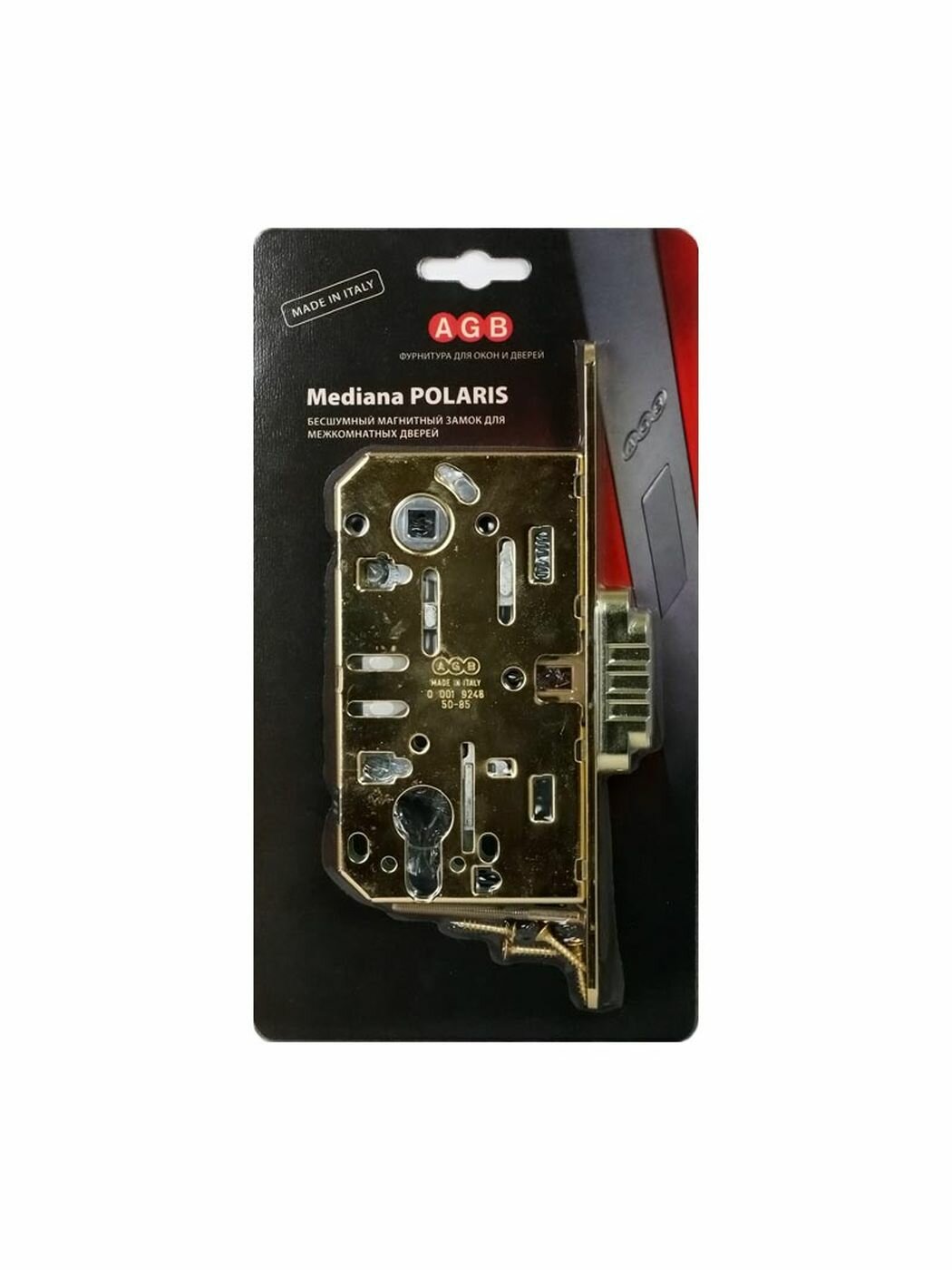 Корпус AGB (АГБ) замка магнититного под цилиндр MEDIANA POLARIS B06103.50.03.567 с отв. планкой B02402.05 латунь