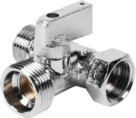 Кран шаровый Bugatti, для стиральной машины, 1/2"x3/4"x1/2" наружная-внутренняя резьба