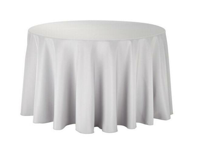 1 белая круглая скатерть для свадебных мероприятий, банкетов, отелей, скатертей полиэфирного цвета, декоративных столовых. скатерть (320 * 320 см)
