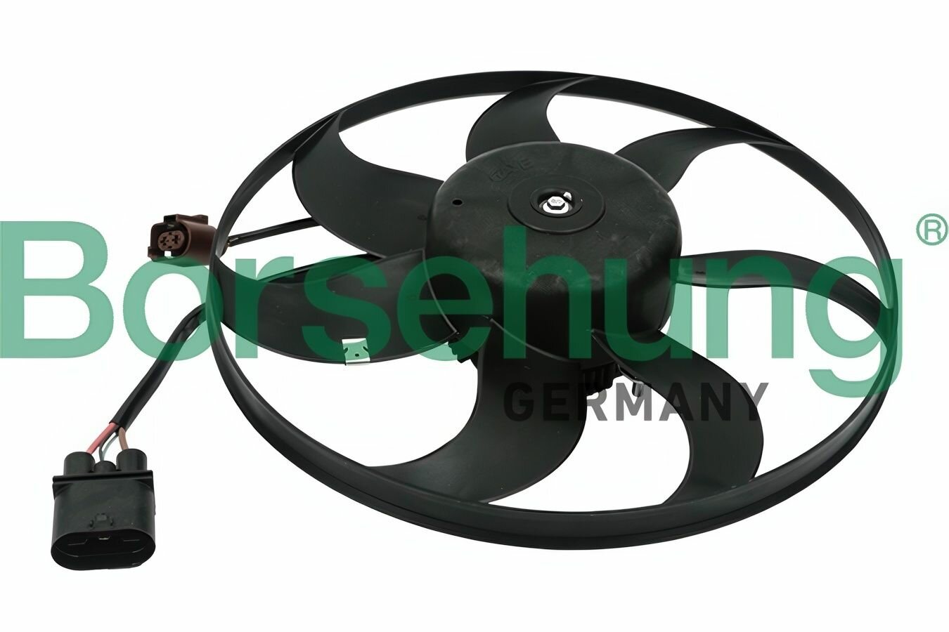Вентилятор охлаждения радиатора 200Вт для Шкода Октавия 2, Фольксваген Гольф 5, Поло 5, Пассат B6, B7 B11496 BORSEHUNG
