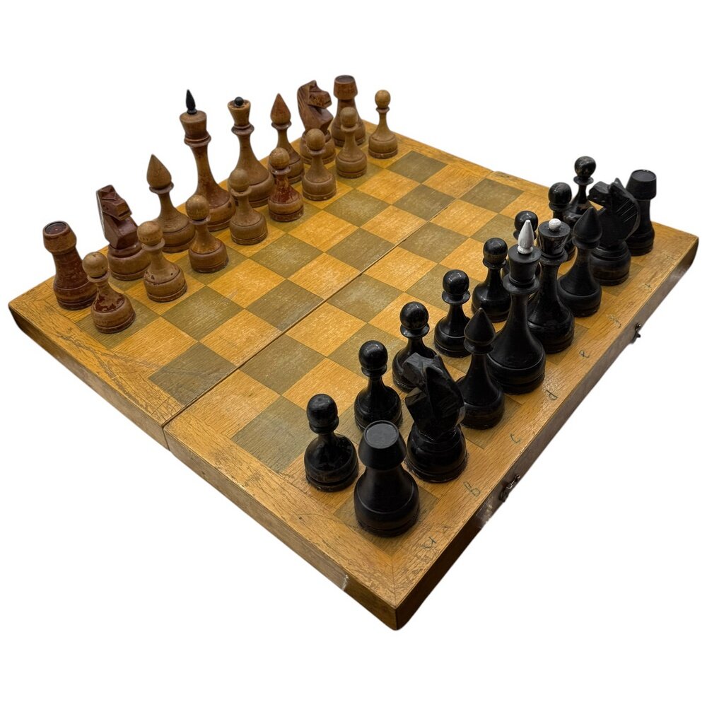 Шахматы с деревянной доской 40*40 см, дерево, 1950-1963 гг, СССР