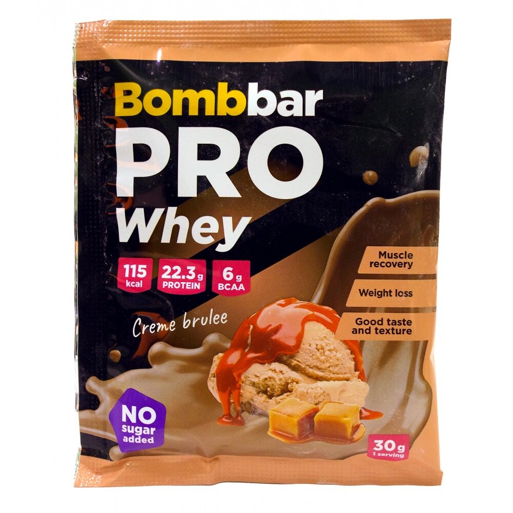 Протеин сывороточный Bombbar Pro Whey, 30 г, Вкус Creme Brulee / Крем Брюле
